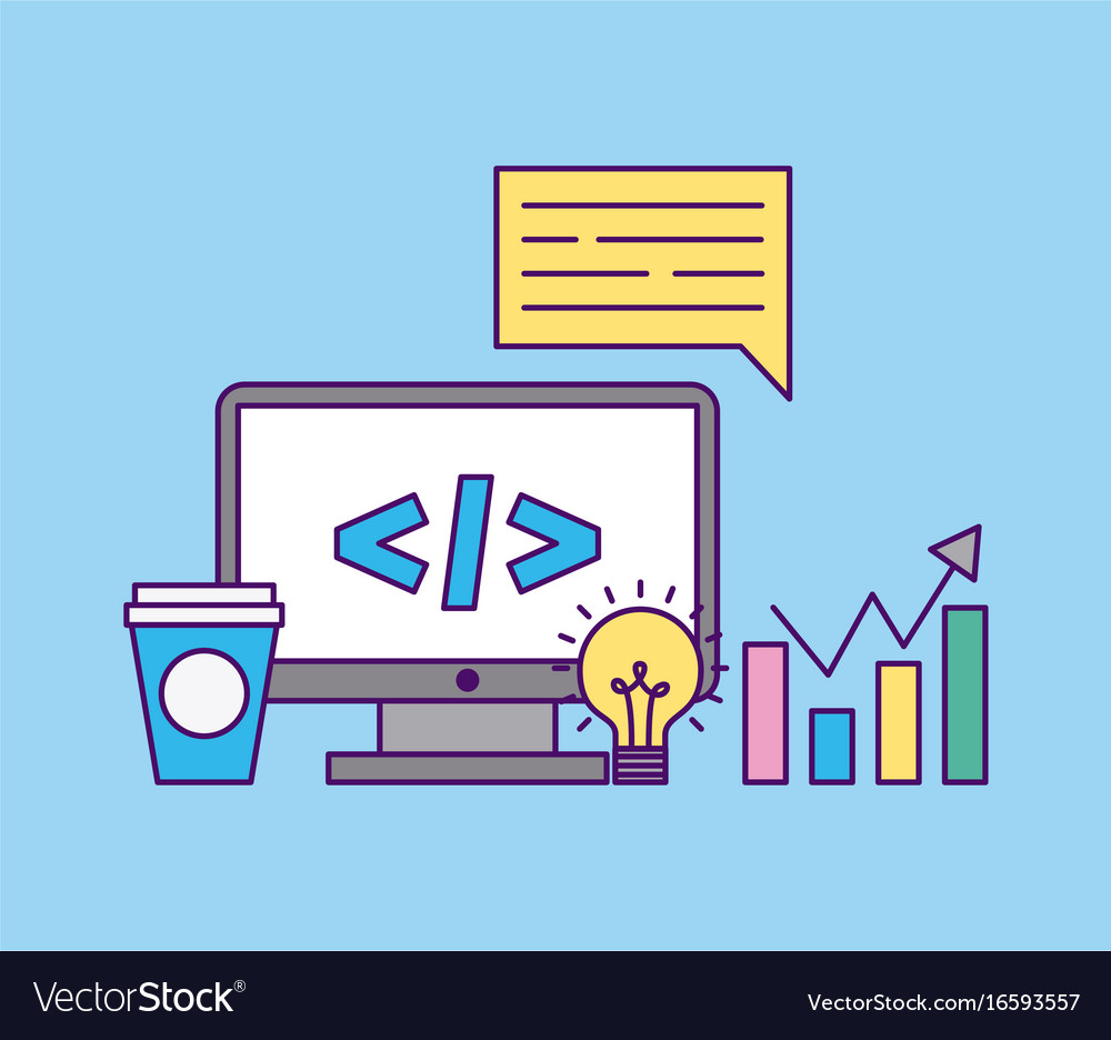 Development computer codes Royalty Free Vector Image