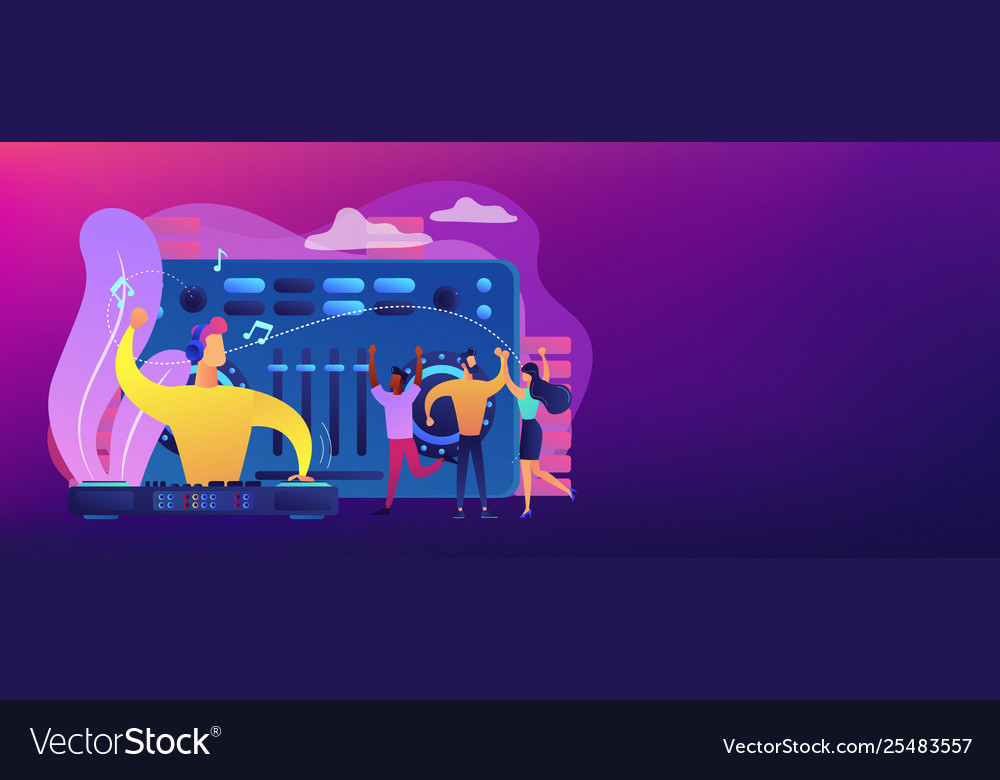 Electronic Music Concept Banner Header Royalty Free Vector