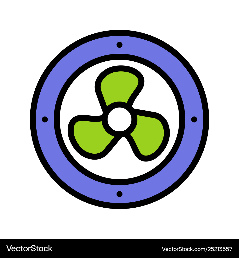 Exhaust fan filled style icon editable outline Vector Image