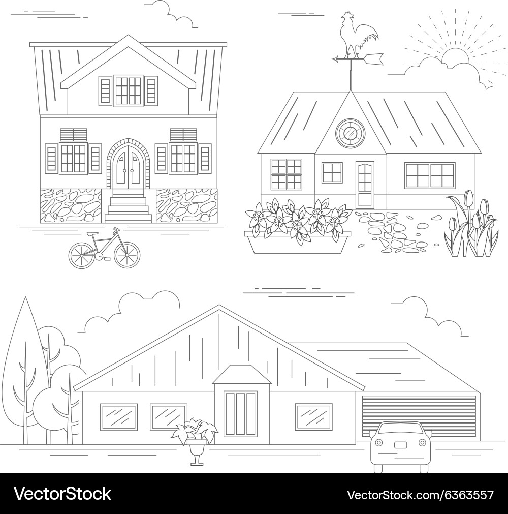 Great city map creator outline version house Vector Image