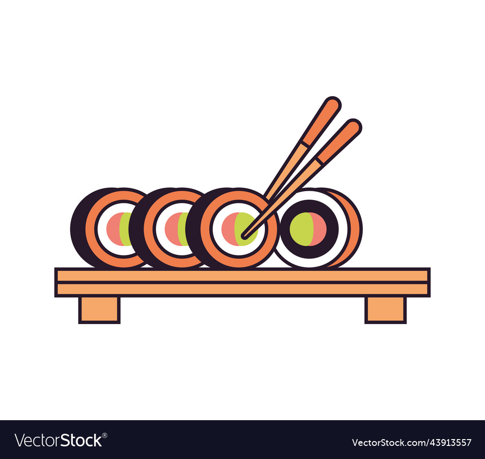 Japanese sushi food Royalty Free Vector Image - VectorStock