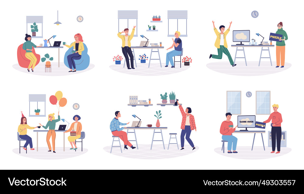 Office rest after busy day at work its important Vector Image