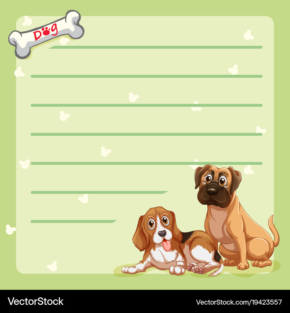 Paper template with cute dogs Royalty Free Vector Image