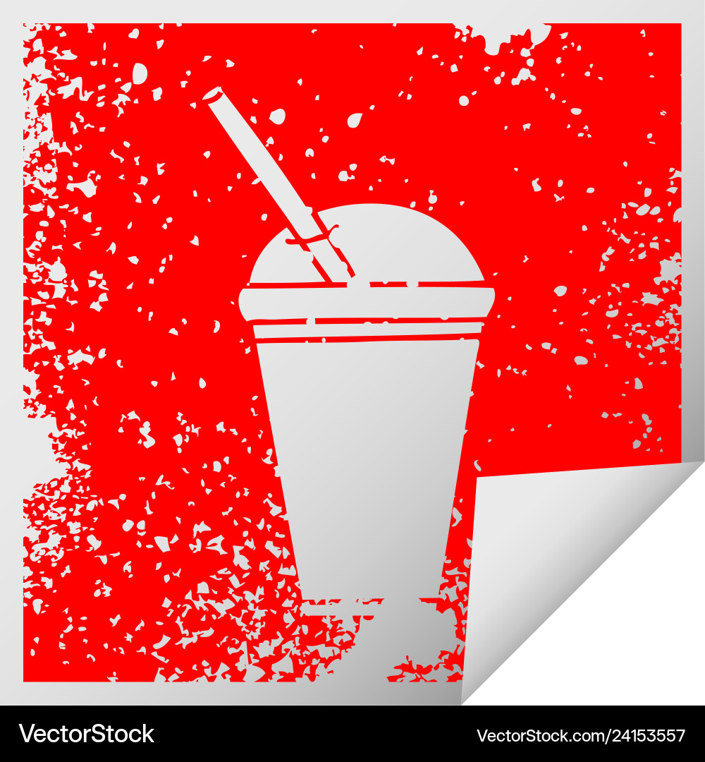 Quirky distressed square peeling sticker symbol Vector Image