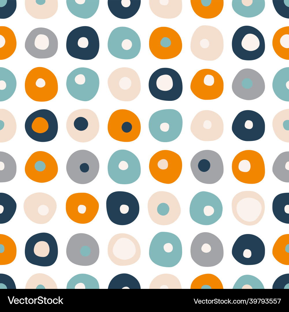 Seamless repeat pattern of color circles dots Vector Image