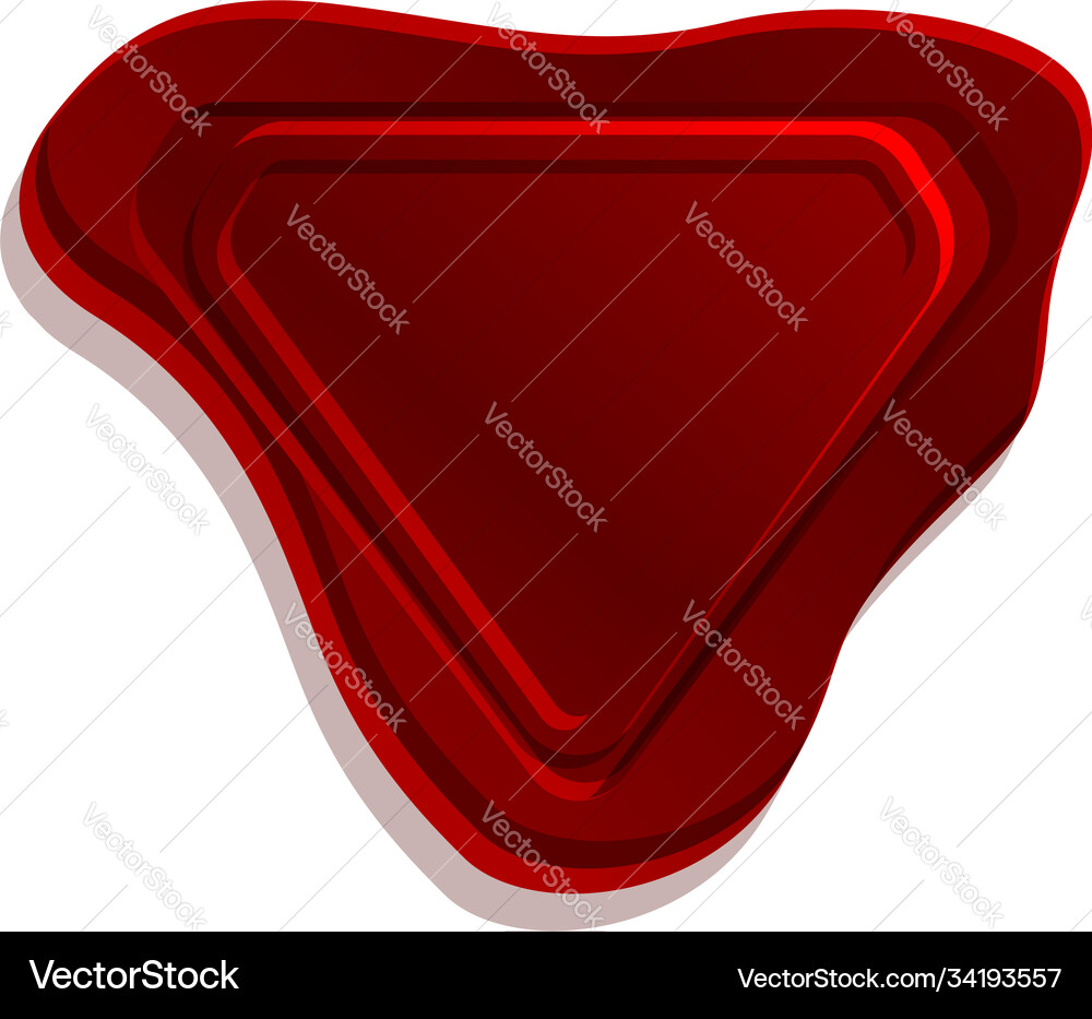 Triangle wax seal icon cartoon style Royalty Free Vector