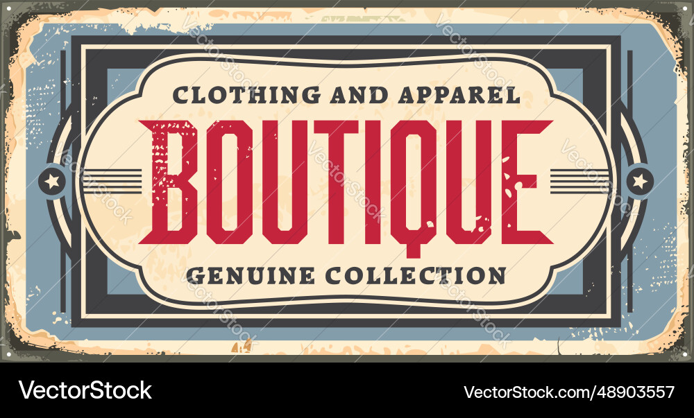 Vintage boutique sign Royalty Free Vector Image