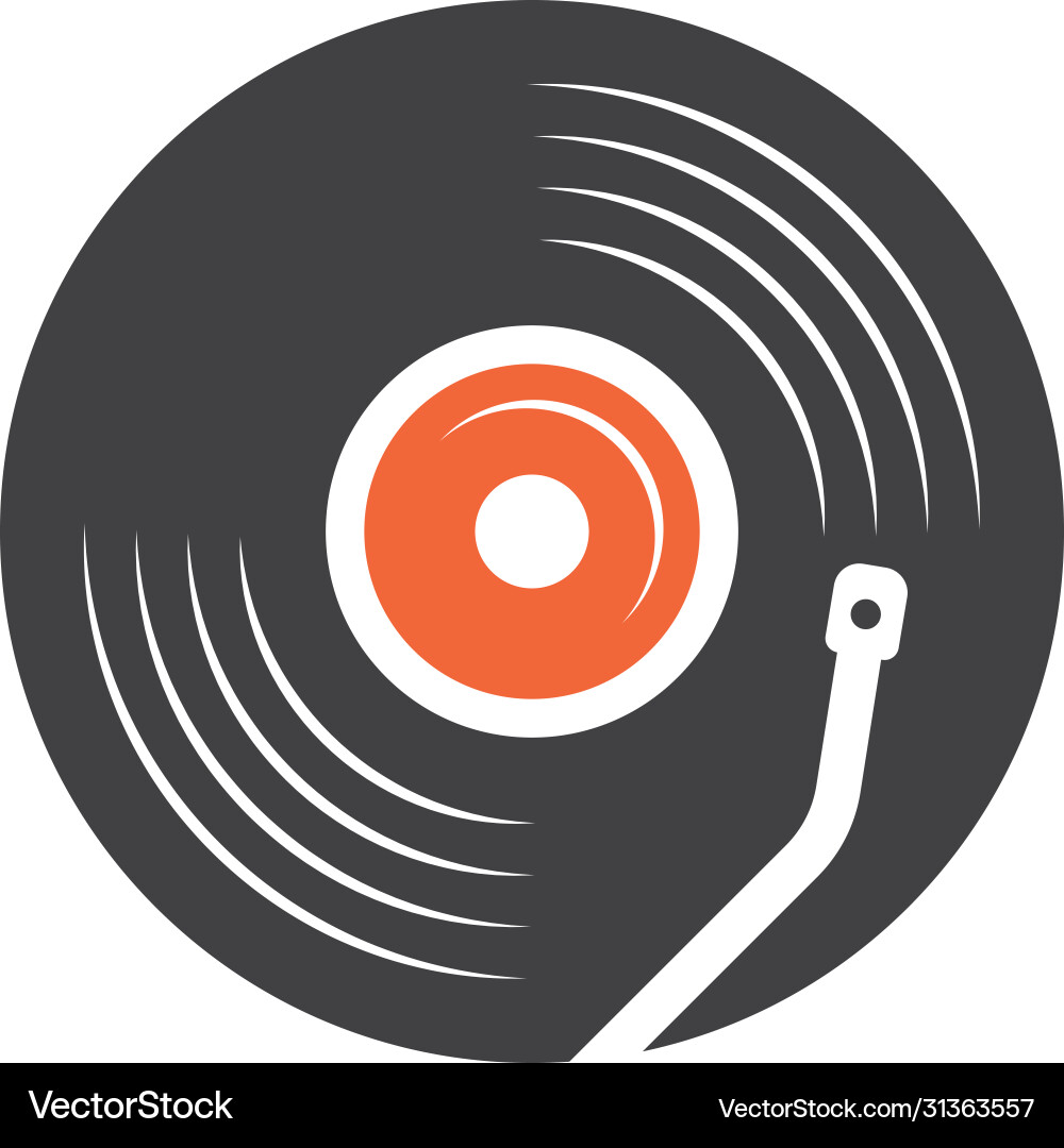 Vinyl disc music icon design Royalty Free Vector Image