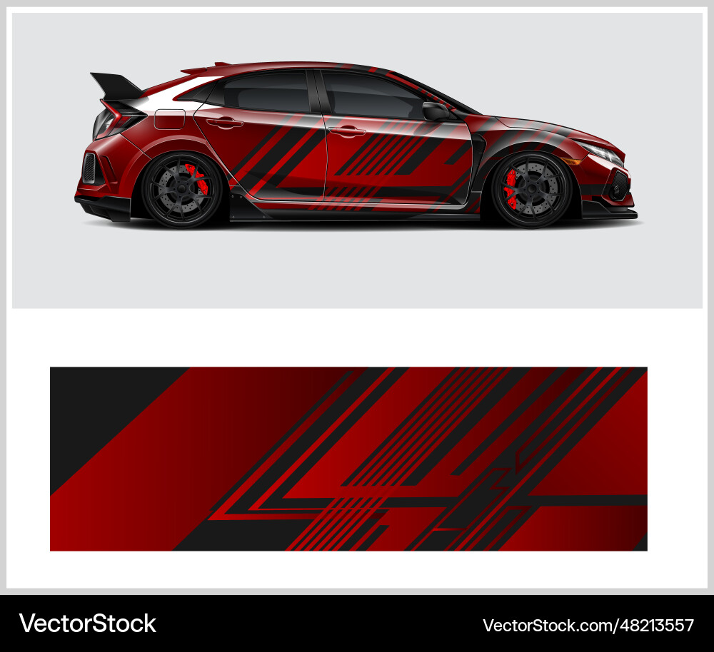 Vinyl vehicle wrap sticker design Royalty Free Vector Image