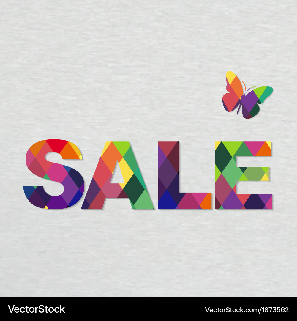 Colorful sale text with bokeh Royalty Free Vector Image