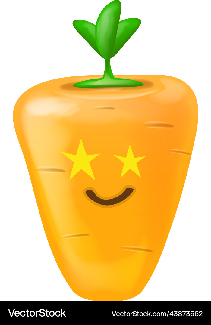 Cute smiling carrot isolated on white background Vector Image