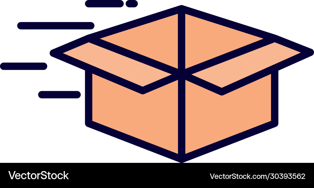 Delivery open box line and fill style icon Vector Image