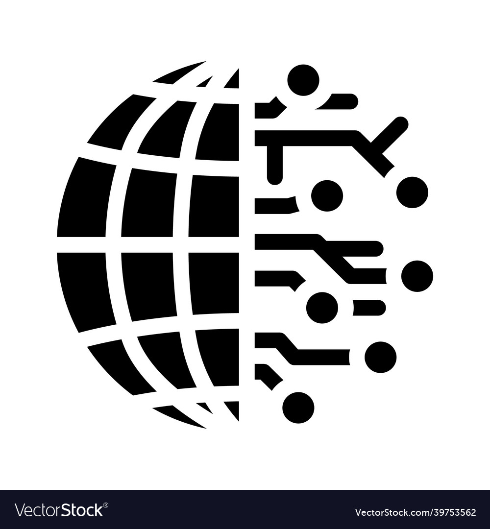 Digitalization global business glyph icon Vector Image