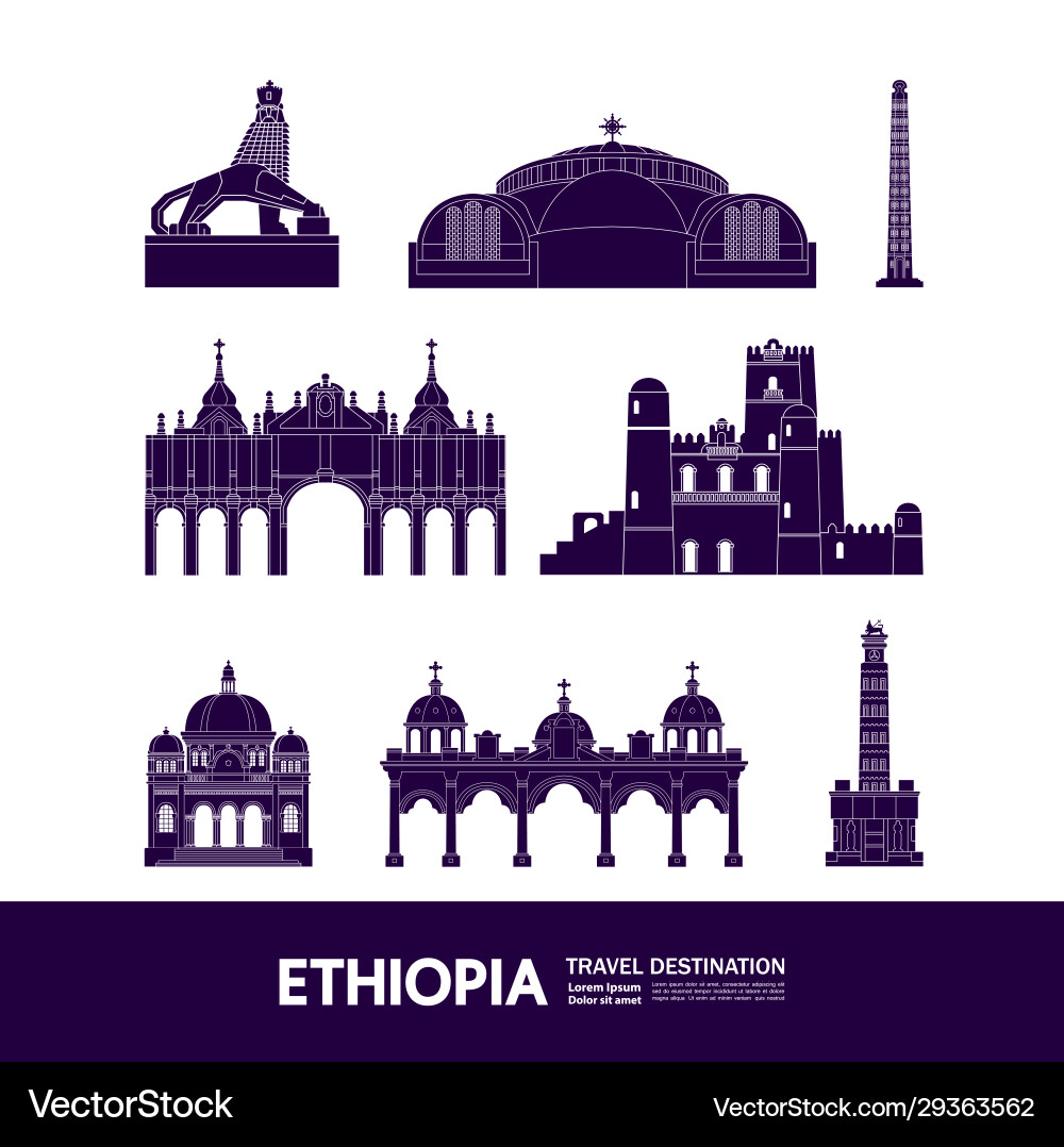 Ethiopia travel destination Royalty Free Vector Image