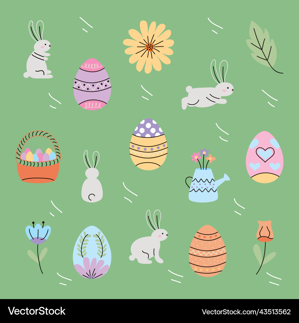 Fifteen easter day icons Royalty Free Vector Image
