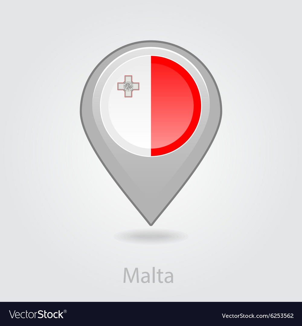 Malta Flag Pin Map Icon Royalty Free Vector Image