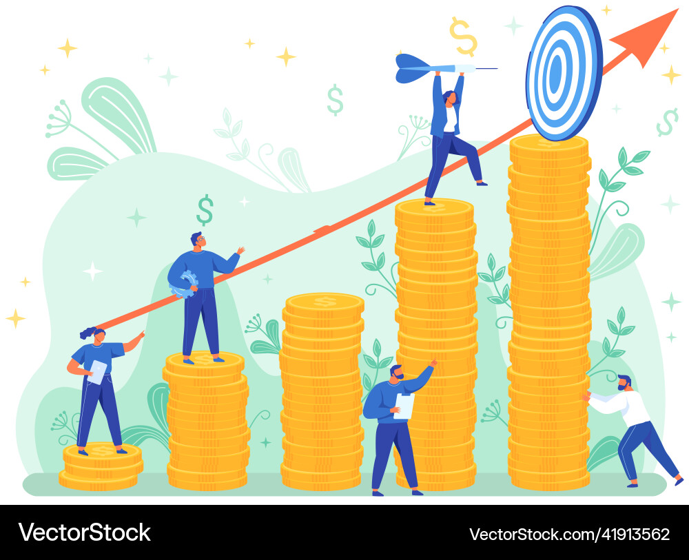 People planning strategy for success leadership Vector Image