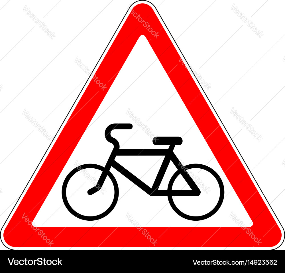 Road sign warning pathway bicyclist on white Vector Image