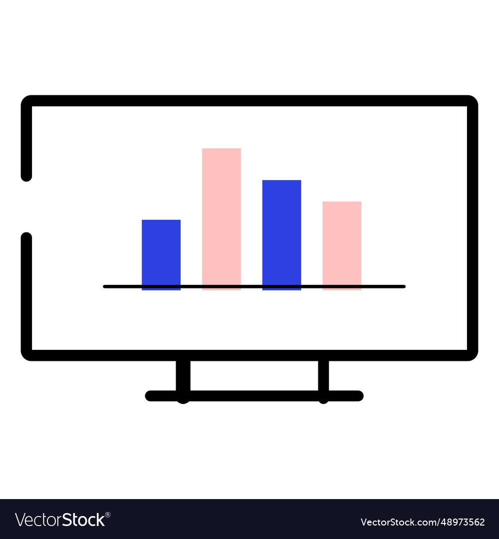 Screen column computer stroke Royalty Free Vector Image