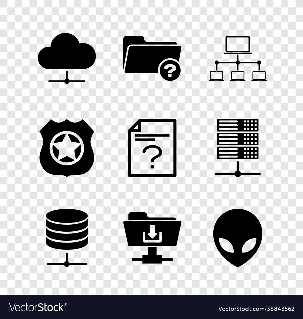 Set network cloud connection unknown directory Vector Image Set network cloud connection unknown directory Vector Image