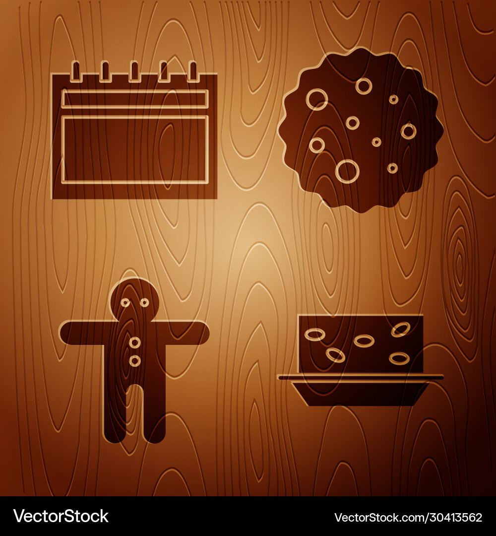 Set nougat with nuts calendar holiday Royalty Free Vector