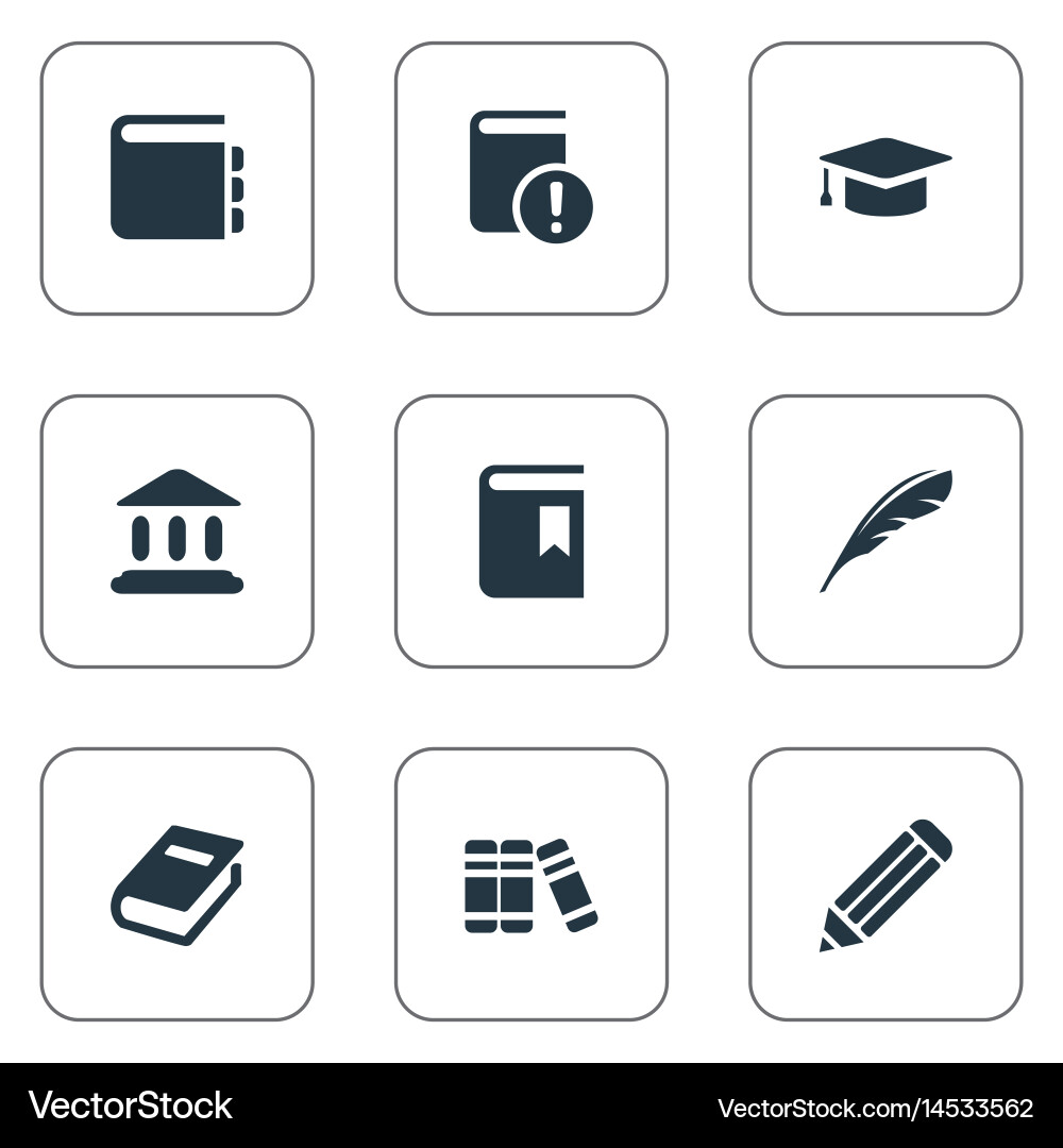 Set of simple reading icons Royalty Free Vector Image