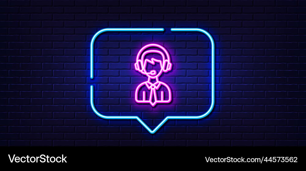 Shipping support line icon delivery manager neon Vector Image