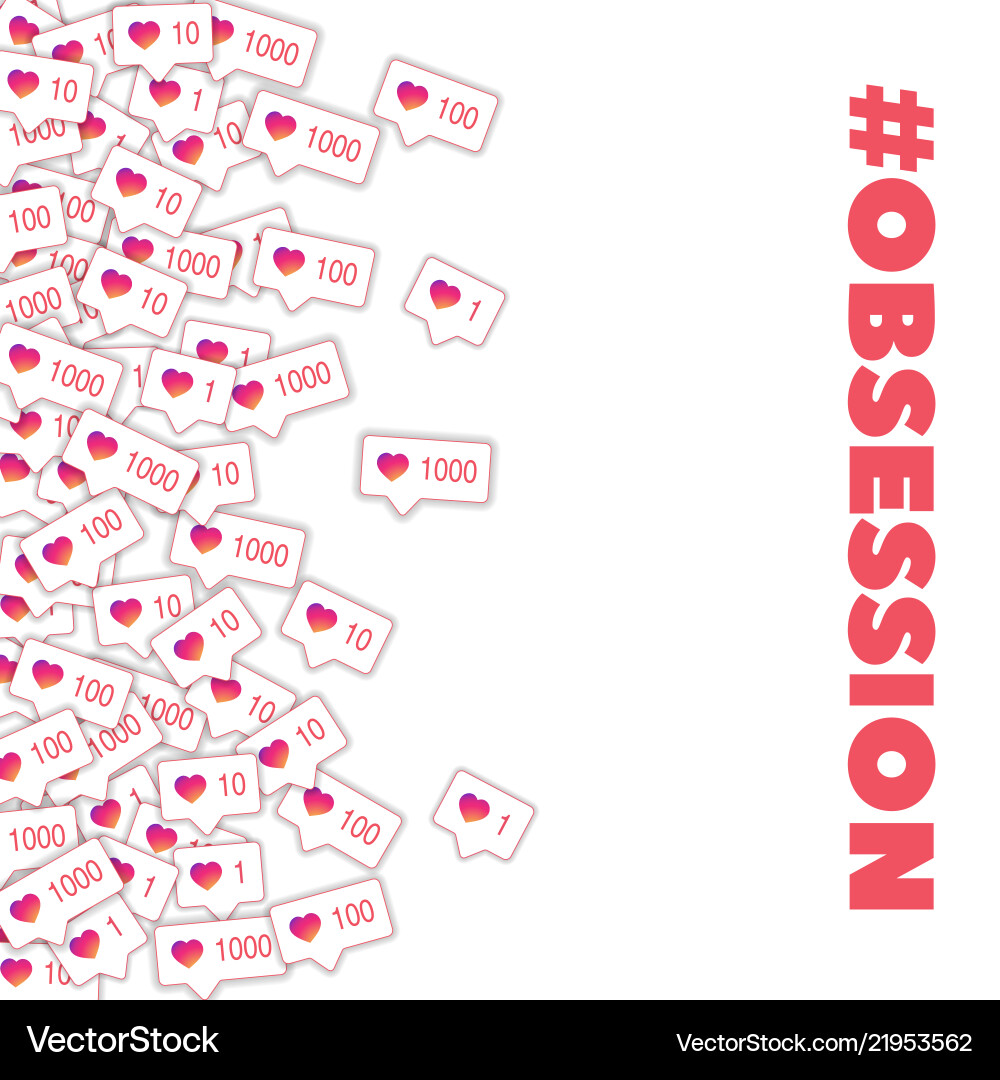 Social media icons obsession Royalty Free Vector Image