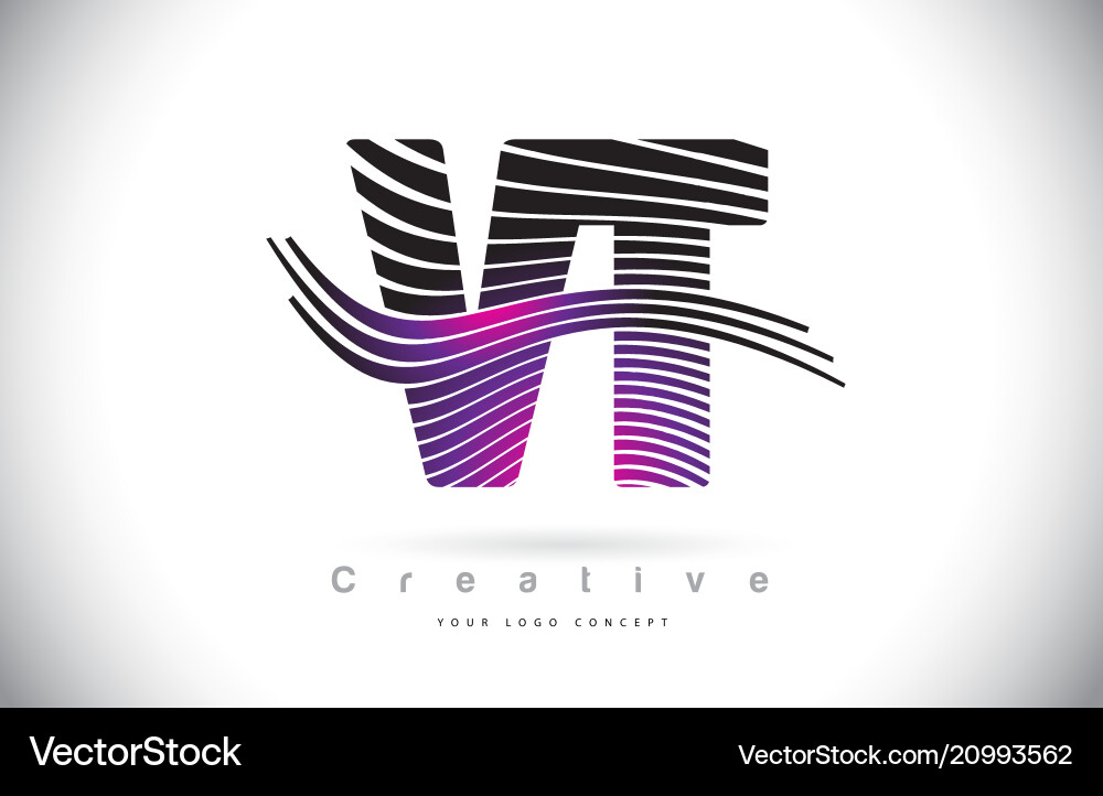 Vt v t zebra texture letter logo design Royalty Free Vector