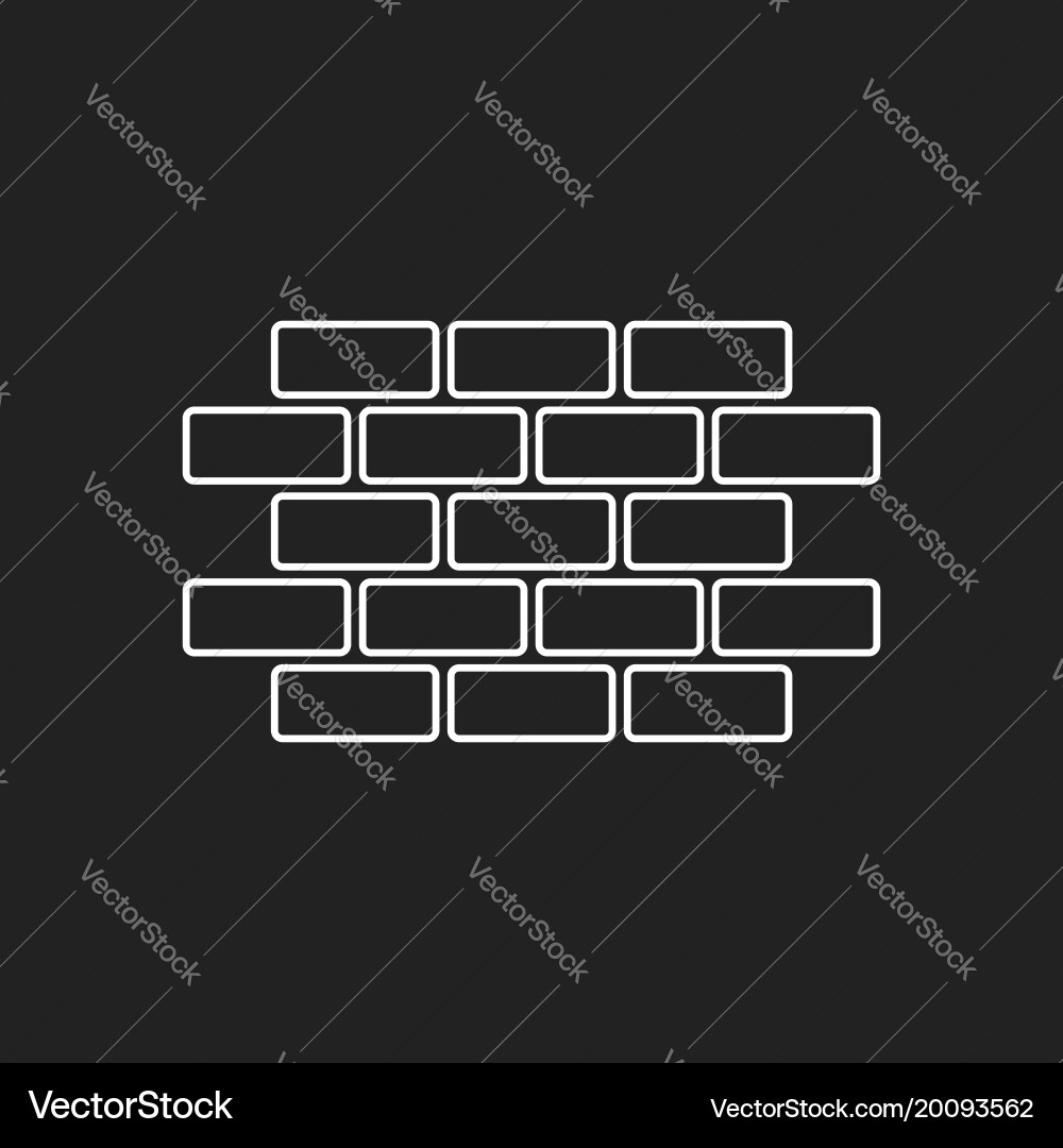 Wall brick icon in flat style isolated on white Vector Image