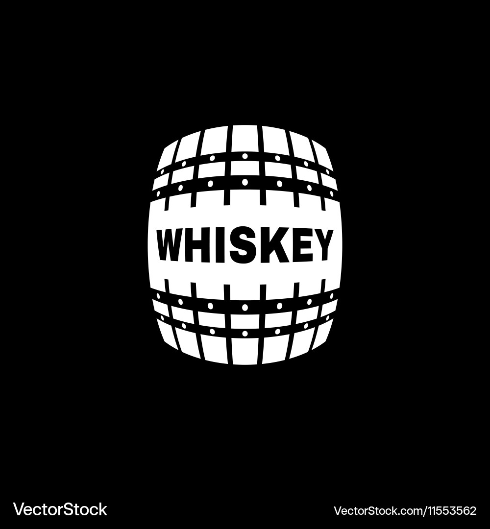 Whiskey icon cask and keg alcohol Royalty Free Vector Image
