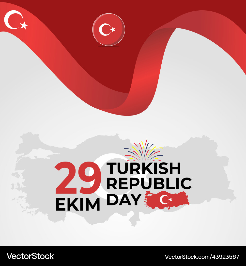 29 october turkey republic day ekim Royalty Free Vector