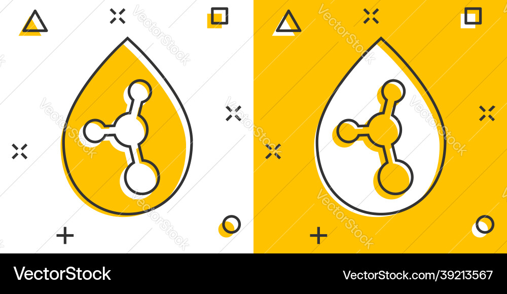 Acid molecule icon in comic style dna cartoon Vector Image