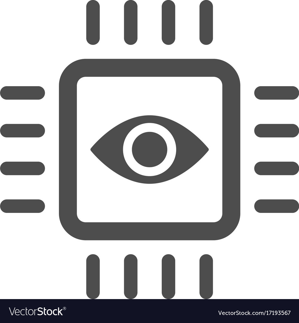 Bionic vision chip flat icon Royalty Free Vector Image