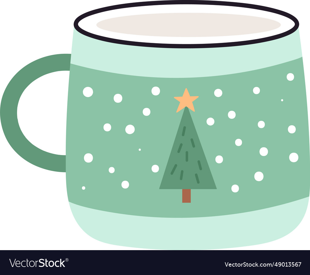 Cup with winter pattern Royalty Free Vector Image