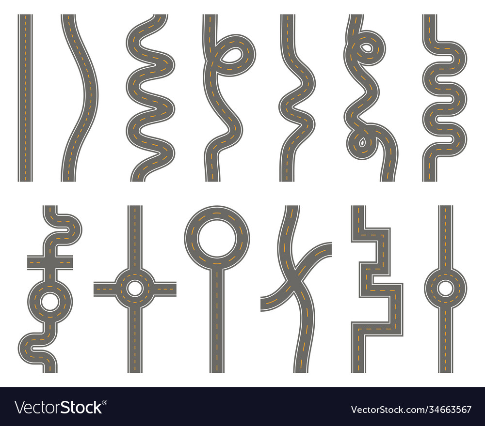 Elements road set Royalty Free Vector Image - VectorStock