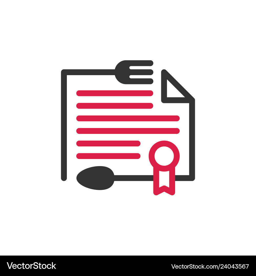 Food certificate certified logo icon Royalty Free Vector