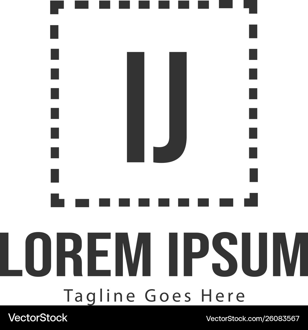 Initial ij logo template with modern frame Vector Image