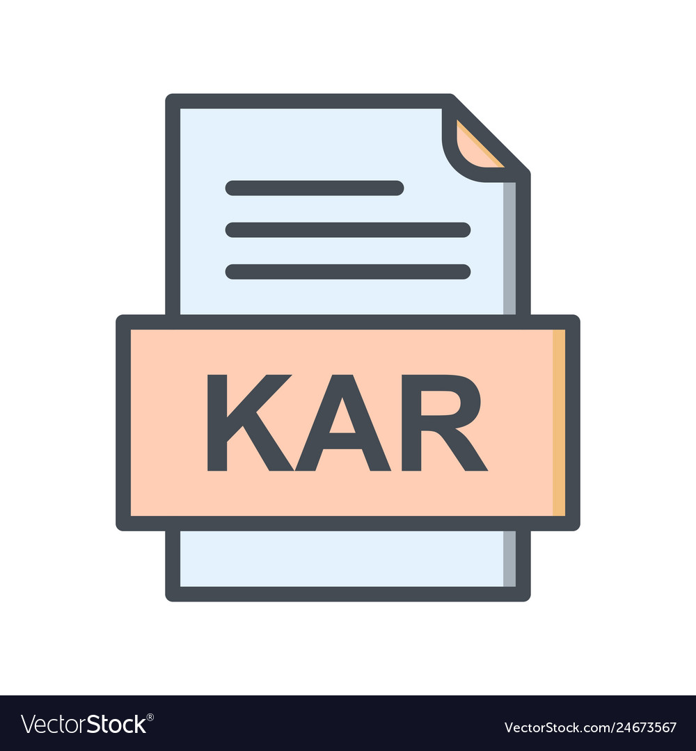 Kar file document icon Royalty Free Vector Image