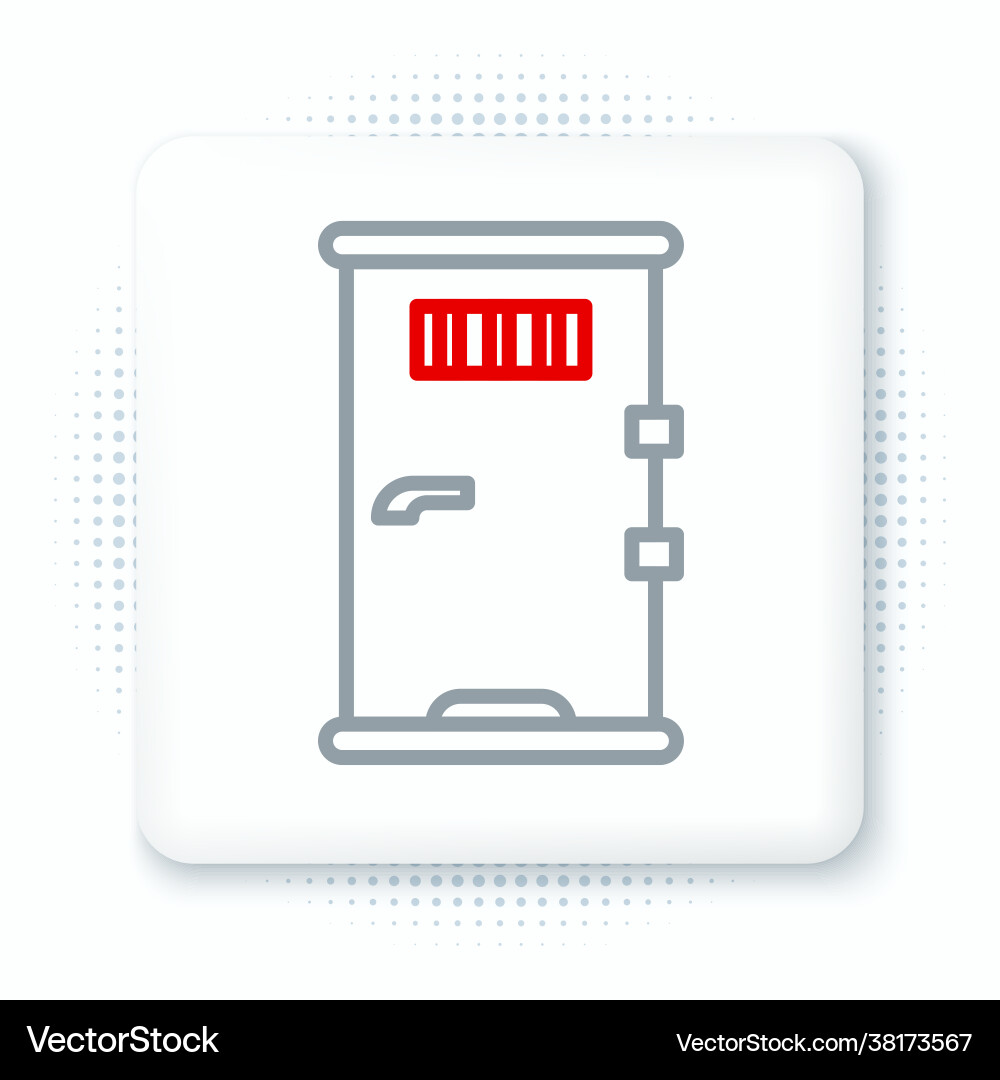 Line prison cell door with grill window icon Vector Image