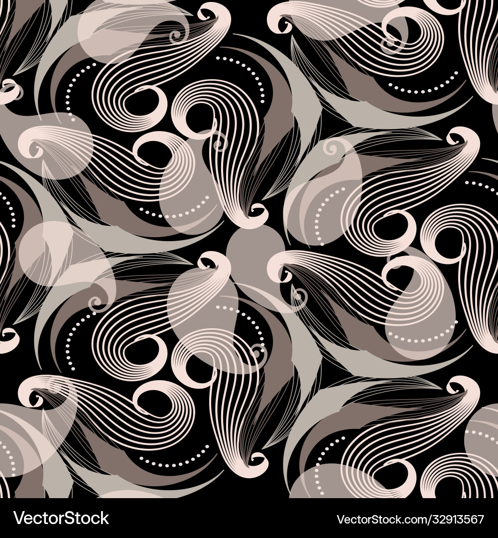 Paisley seamless pattern colorful swirl lines Vector Image