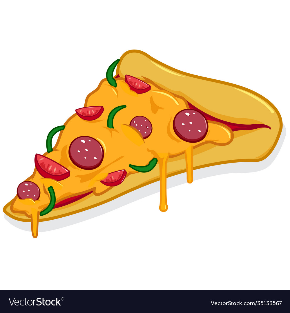 Slice pizza Royalty Free Vector Image - VectorStock