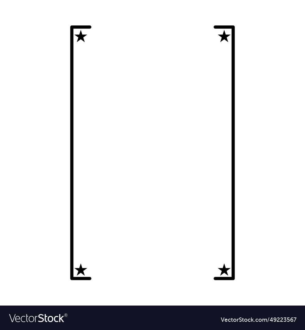 Star frame border vertical abstract outline shape Vector Image