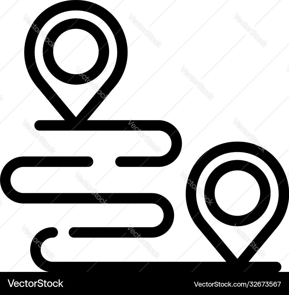 Workout senior running route icon outline style Vector Image