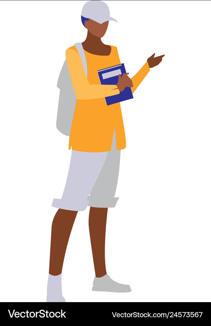 Young black boy student modeling Royalty Free Vector Image