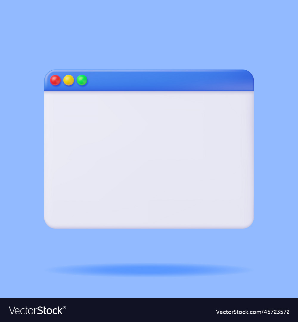 3d browser window isolated Royalty Free Vector Image