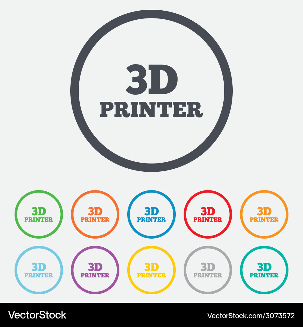 3d print sign icon printing symbol Royalty Free Vector Image