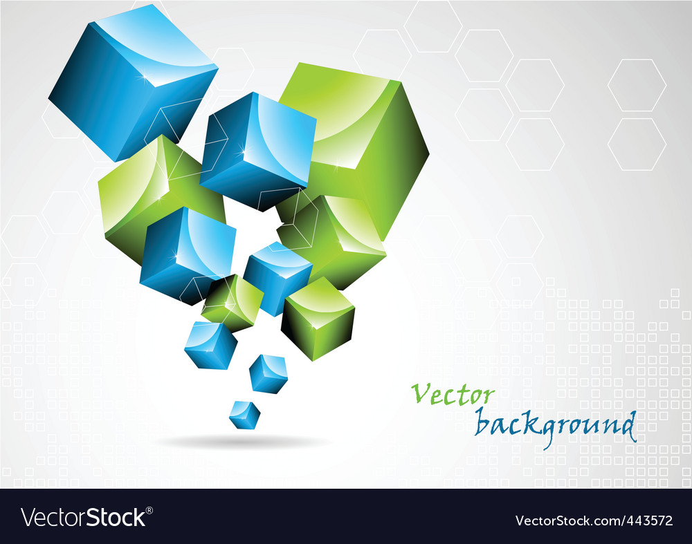 Abstract background with 3d element Royalty Free Vector