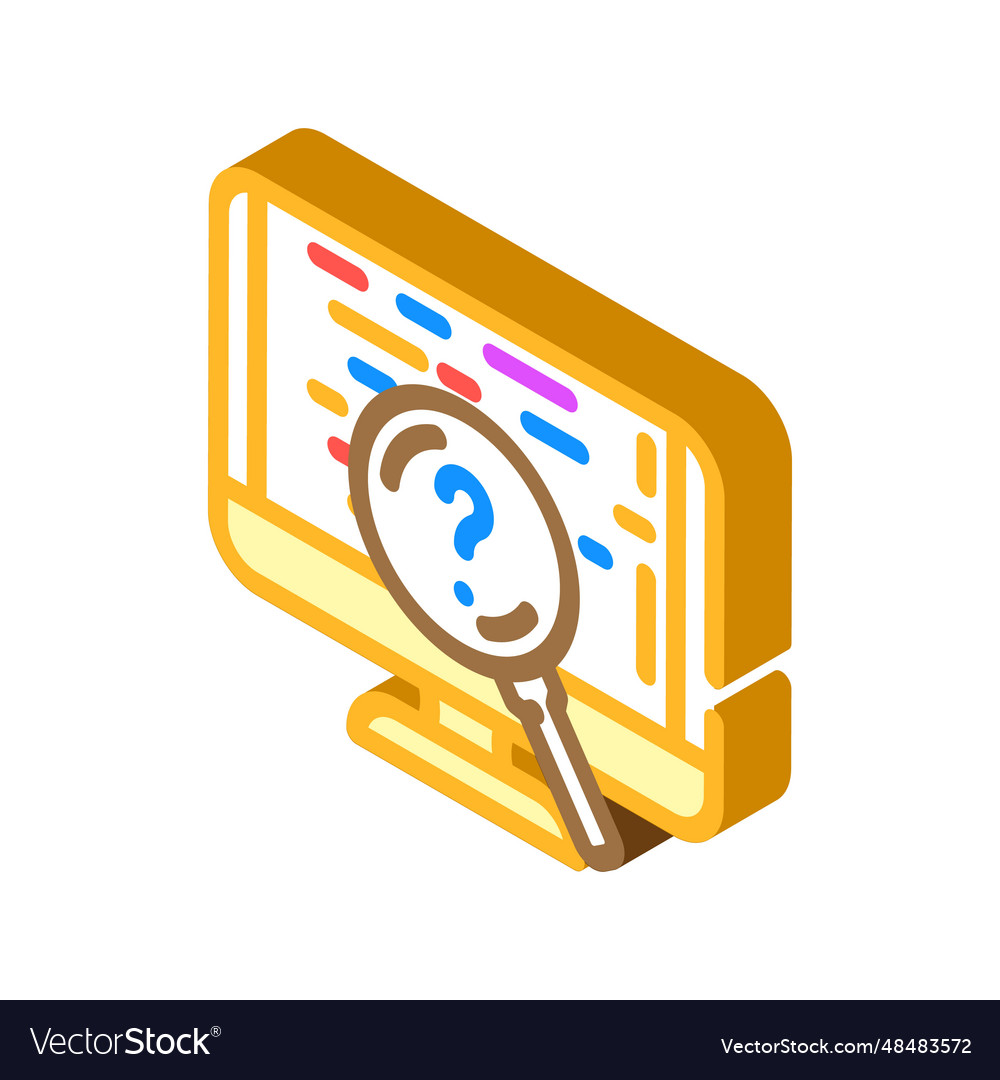 Code review software isometric icon Royalty Free Vector