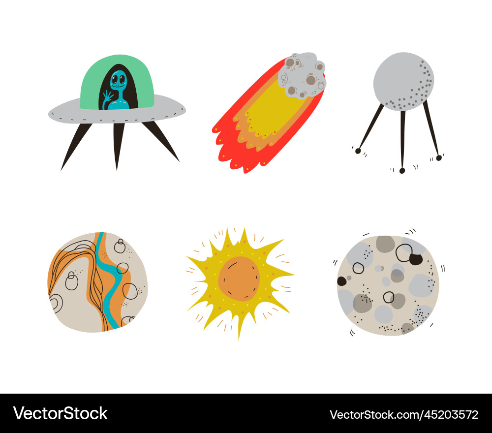 Cosmos and universe exploration with planet Vector Image